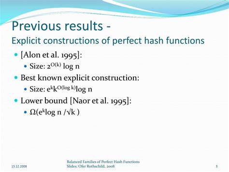 Ppt Balanced Families Of Perfect Hash Functions And Their Applications Powerpoint Presentation