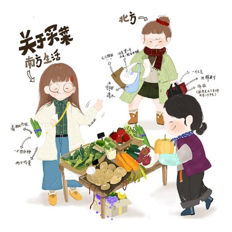 南北方人买菜差异铁头葱葱 站酷zcool