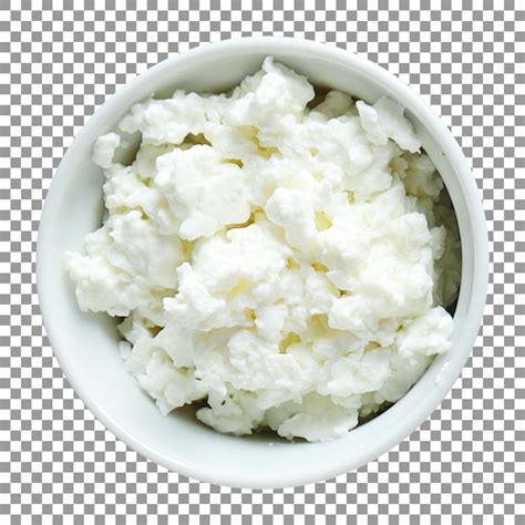 투명한 배경이 있는 코티지 치즈 그릇 프리미엄 Psd 파일