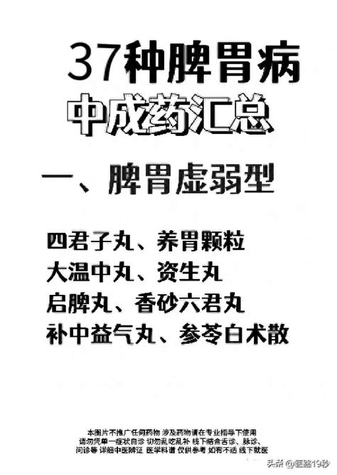37种脾胃病中成药汇总！建议收藏！