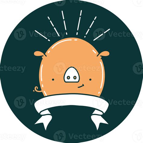 Icono De Un Personaje De Cerdo Estilo Tatuaje 45311268 Png