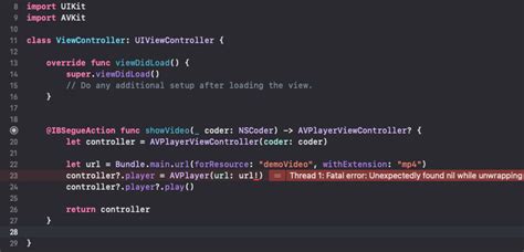 已解決 Avplayerviewcontroller Always Return Nil 彼得潘的 Swift Ios App 開發