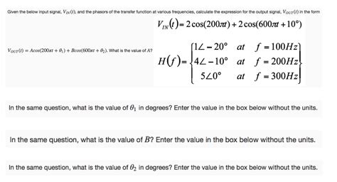 Solved Given The Below Input Signal Vint And The