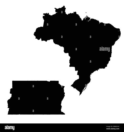 Carte Vectorielle Brésil Et Brasilia Pays Et Capitale Illustration De