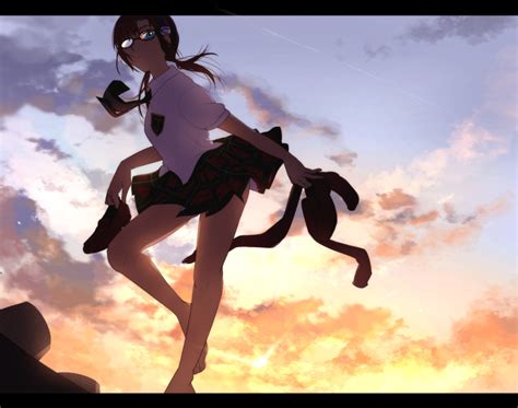 Safebooru Barefoot Blue Eyes Brown Hair Evangelion 20 You Can Not