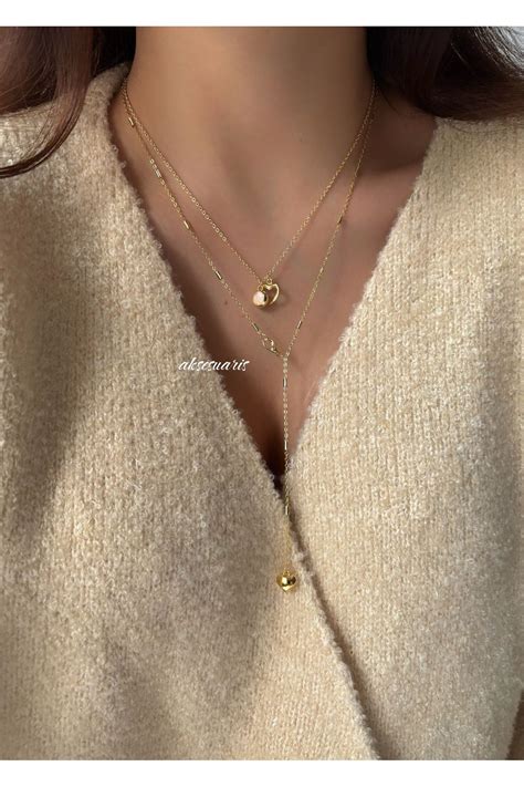 aksesuaris 2 li Dekolte Kalp Charm Kolye Set Fiyatı Yorumları