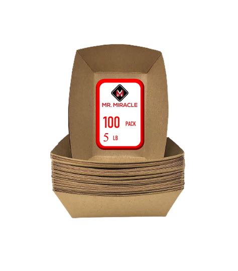 Buy Mr Miracle Kraft Paper Food Tray 5 Lb 100 Pack Disposable