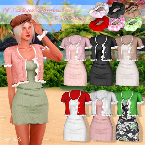 RIMINGS Frill Cardiagan Sleeveless Dress RIMINGS