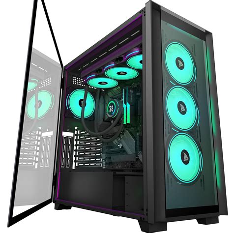 Amanson Atx Pc Case Mid Tower Usb 3 0 Gaming Case With 3 Tempered Glass Full View E Atx