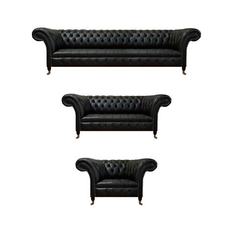 Jvmoebel Wohnzimmer Set Wohnzimmer Sofagarnitur Schwarz 3tlg Luxus