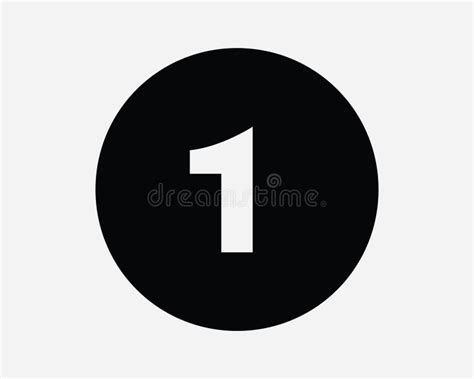 Number One Round Icon Numeral 1 Circle Button Digit Count Counter