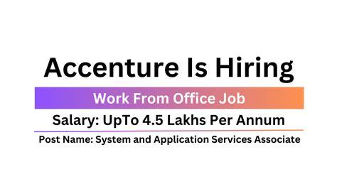 Accenture Is Hiring For System And Application Services Associate Freshers Can Apply Work