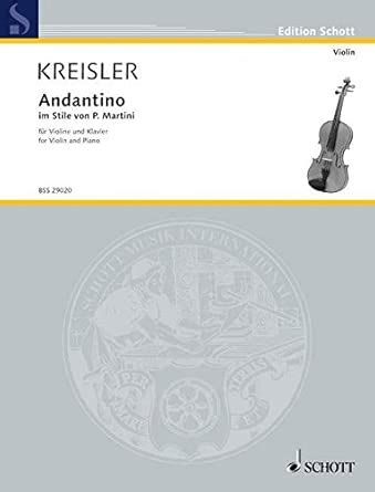 Andantino Im Stile Von P Martini No 2 Violin And Piano