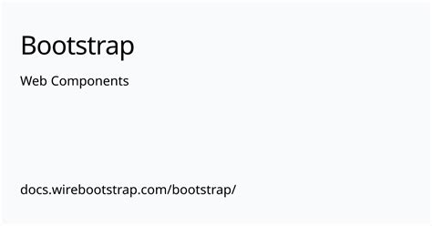 Web Components Bootstrap