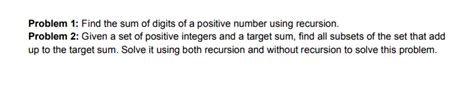 Solved Problem Find The Sum Of Digits Of A Positive Chegg