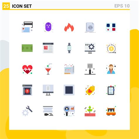 Modern Set Of 25 Flat Colors Pictograph Of Programming Coding Ware Wolf