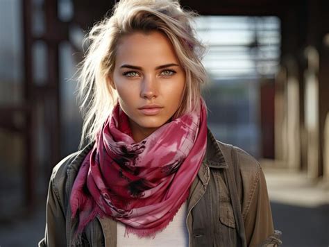 Premium Ai Image A Woman Wearing A Scarf