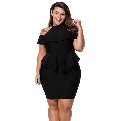 Sexy Cold Shoulder Bodycon Plus Size Dress
