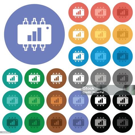 Hardware Acceleration Round Flat Multi Colored Icons Stock Illustration Download Image Now