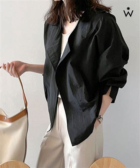 포스티 라운드넥 절개 핀턱 트임 간절기 자켓 Wiacjk008