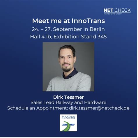 Dirk Tessmer On Linkedin We Are Exhibiting Our Act Scan At Innotrans