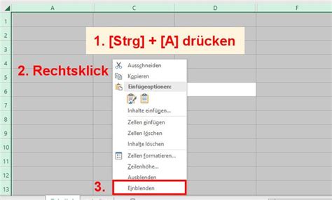 Excel Ausgeblendete Spalten Einblenden So Geht S