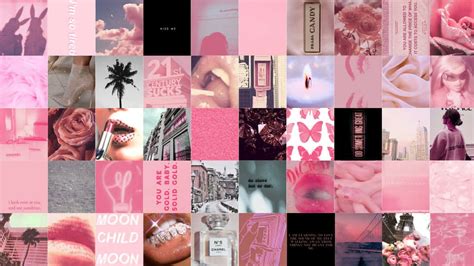 Pastel Pink Aesthetic Collage Wallpaper Laptop