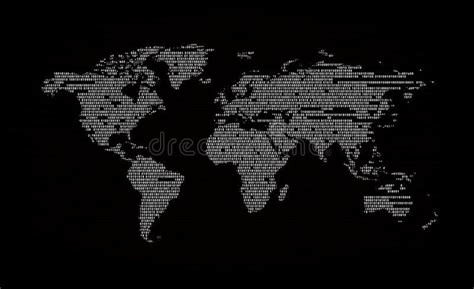 World Map With Binary Code Background Close Up Affiliate Binary