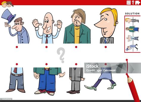 Pertandingan Separuh Permainan Dengan Gambar Karakter Pria Kartun