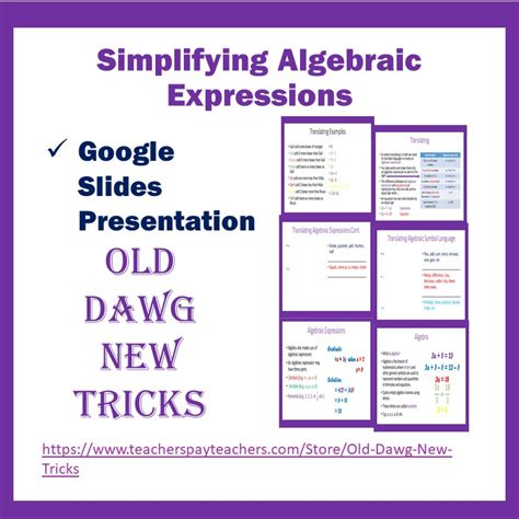 Simplifying Algebraic Expressions Google Slides Made By Teachers