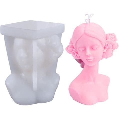 Moule À Bougie En Silicone 3d Femme Avec Yeux Fermés Moule À Bougie