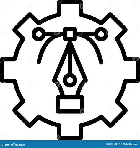 Pen Tool Settings Outline Vector Icon That Can Easily Edit Or Modify