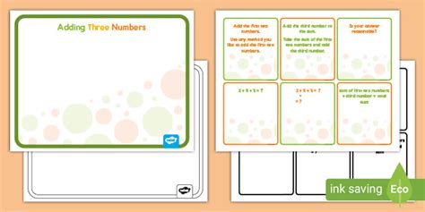 Adding Three Numbers Anchor Chart Teacher Made