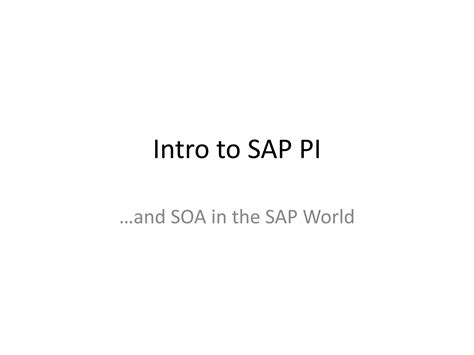 Sap Process Integration Ppt