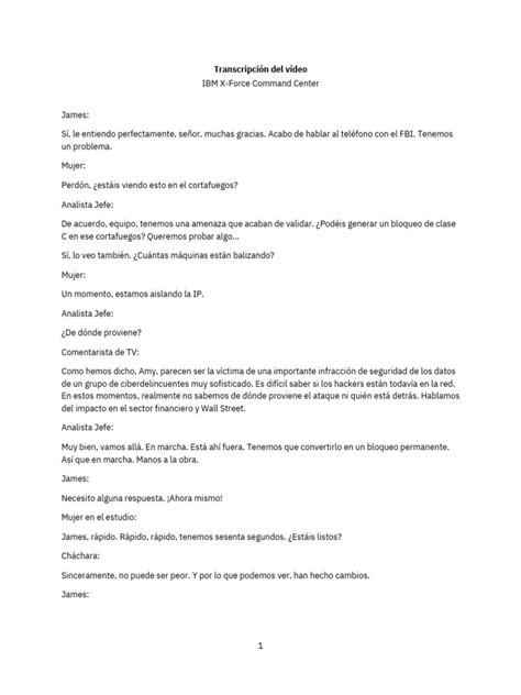 Ibm X Force Command Center Transcripción Del Video Modulo 3 B Pdf