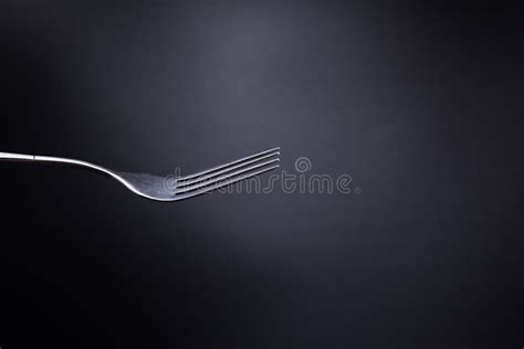 Fork In Black Background Stock Image Image Of Shiny 96045005
