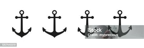 Jeu De Vecteurs Dicônes Dancrage Symbole Nautique Marin Isolé Sur Fond