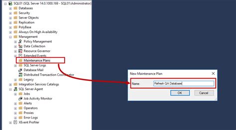 Refresh A Sql Database Using The Maintenance Plan