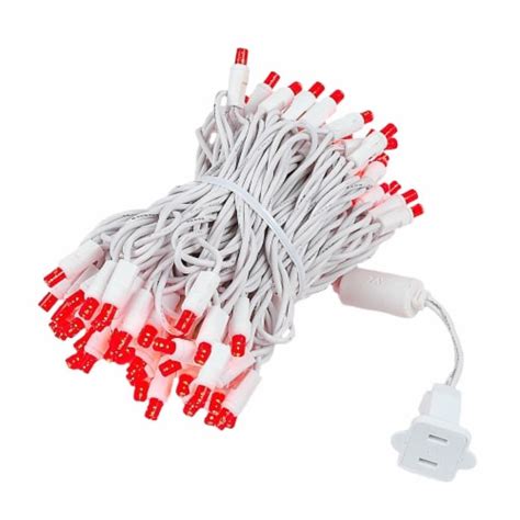 100 Light Led Christmas Mini Light Set Patio Light Red White Wire