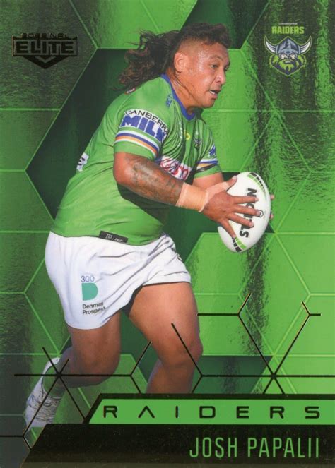 2022 Nrl Elite Emerald Mojo Me013 Josh Papalii Canberra Raiders