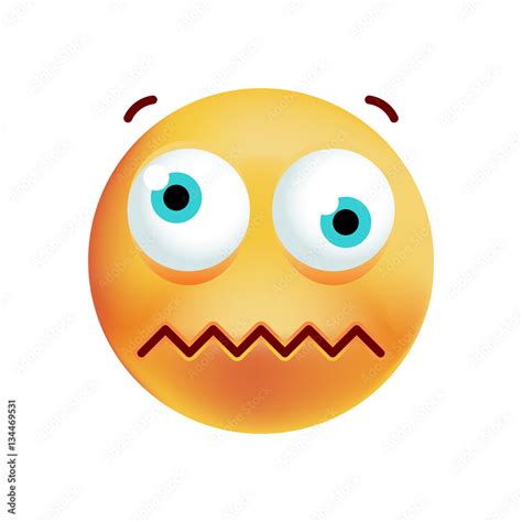 Cute Stunned Emoticon On White Background Isolated Vector Illustration Stock Vector Adobe Stock