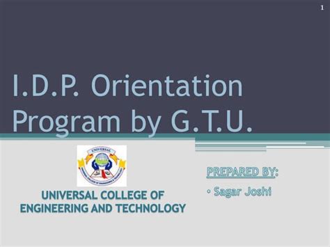 Idp And Udp Project Of Gtu Detail Information Pptx