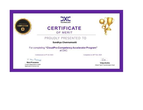 Chennamsetti Sandhya On Linkedin Cloudpro Dxc Aws Cloudpractitioner Certificateofmerit