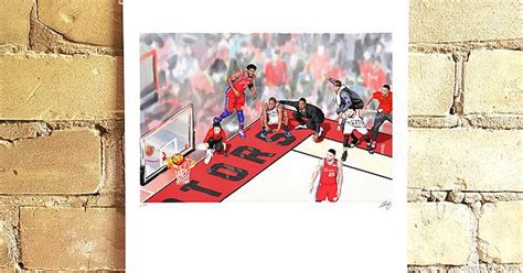 Game Seven Raptors Buzzer Beater Illustration Kawhi Leonard We The Champs 11by17 Drawing