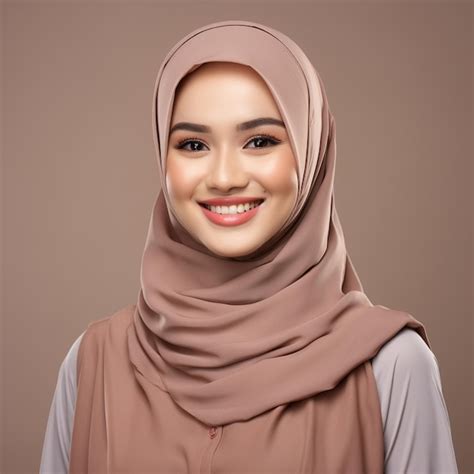 Mulheres muçulmanas malaias asiáticas usando hijab sorrindo imagem Premium gerada IA