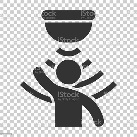 평면 스타일에 모션 센서 아이콘입니다 격리 된 배경에 남자 벡터 일러스트와 함께 센서 파도 사람들이 보안 연결 비즈니스 개념