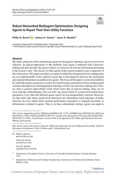 Robust Networked Multiagent Optimization Designing Agents To Repair Their Own Utility Functions