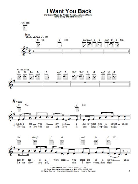 I Want You Back Sheet Music Direct