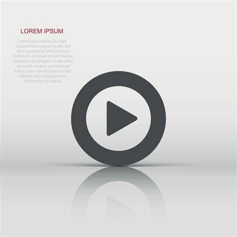 Vector Play Button Icon In Flat Style Play Video Sign Illustration
