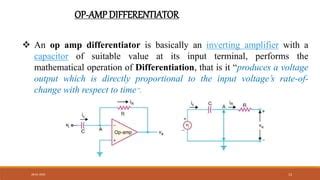 OPAMP Integrator Differentiator Pptx Digital Audio Computer Software And Applications